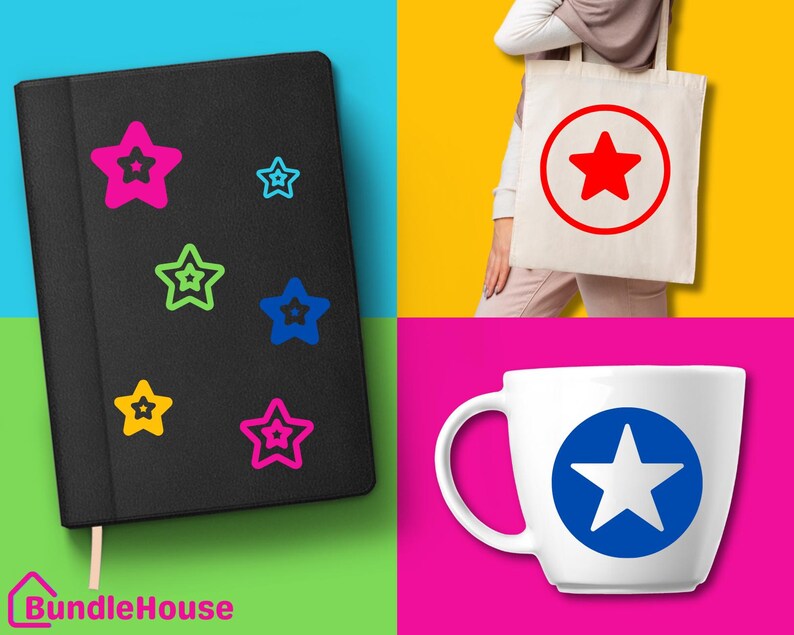 Five Point Star Bundle, 5 Point Star Cut Files, Stars Vector Bundle ...