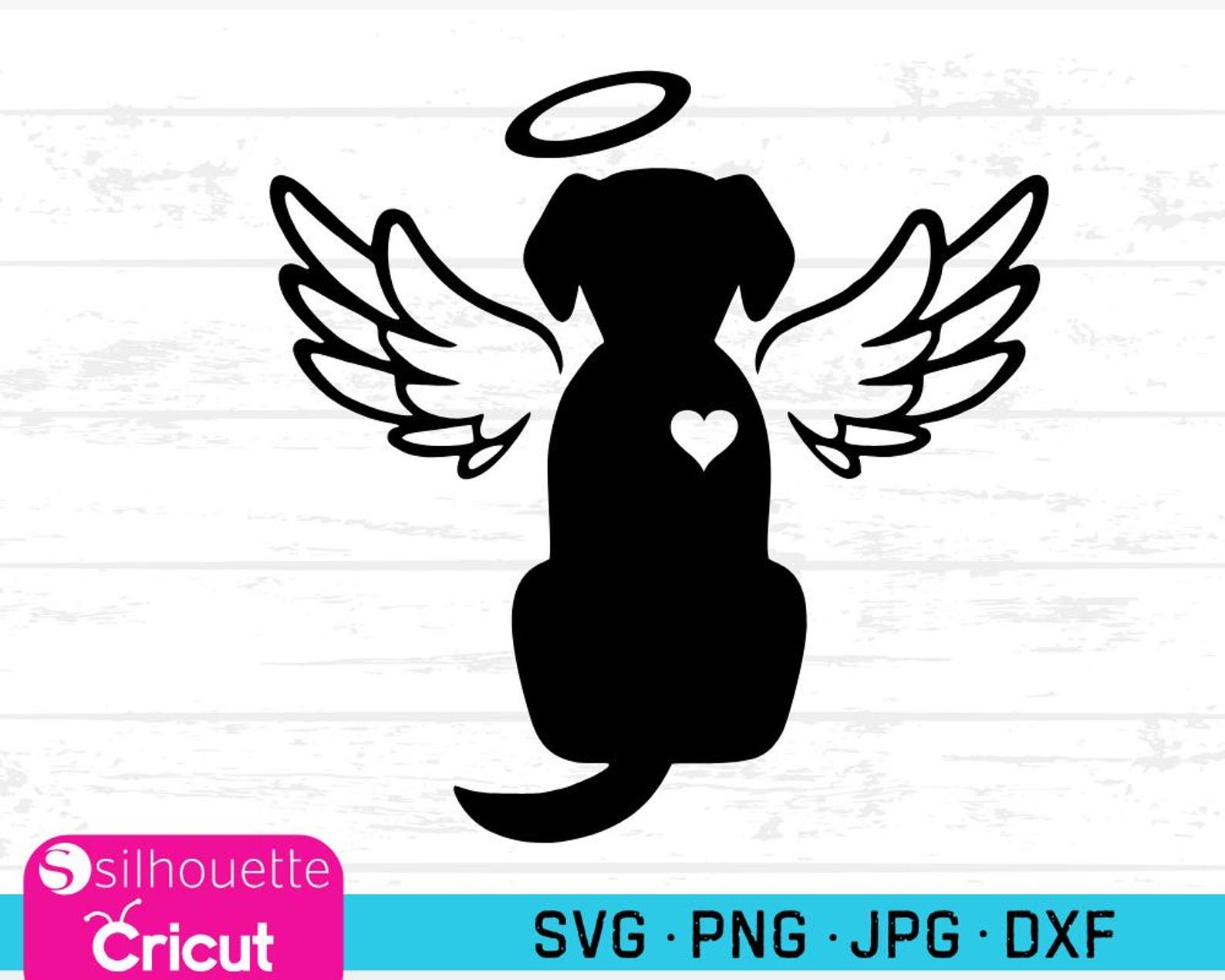 Angel Dog Cut File, Doggy Memorial, Dog With Wings, Angel Dog, Memorial ...