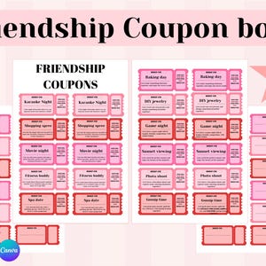 Printable Friendship Coupon Book | Canva Template | Best Friend Gift ...