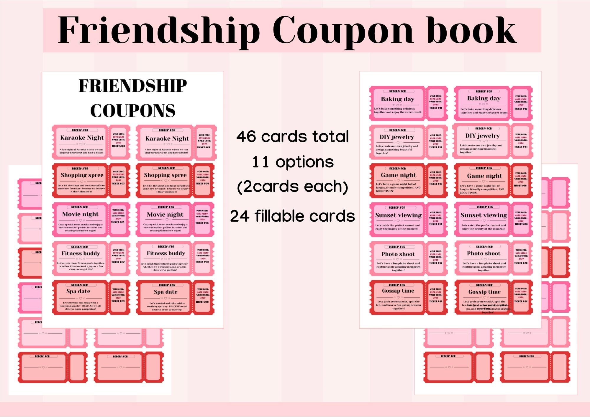 Printable Friendship Coupon Book | Canva Template | Best Friend Gift ...