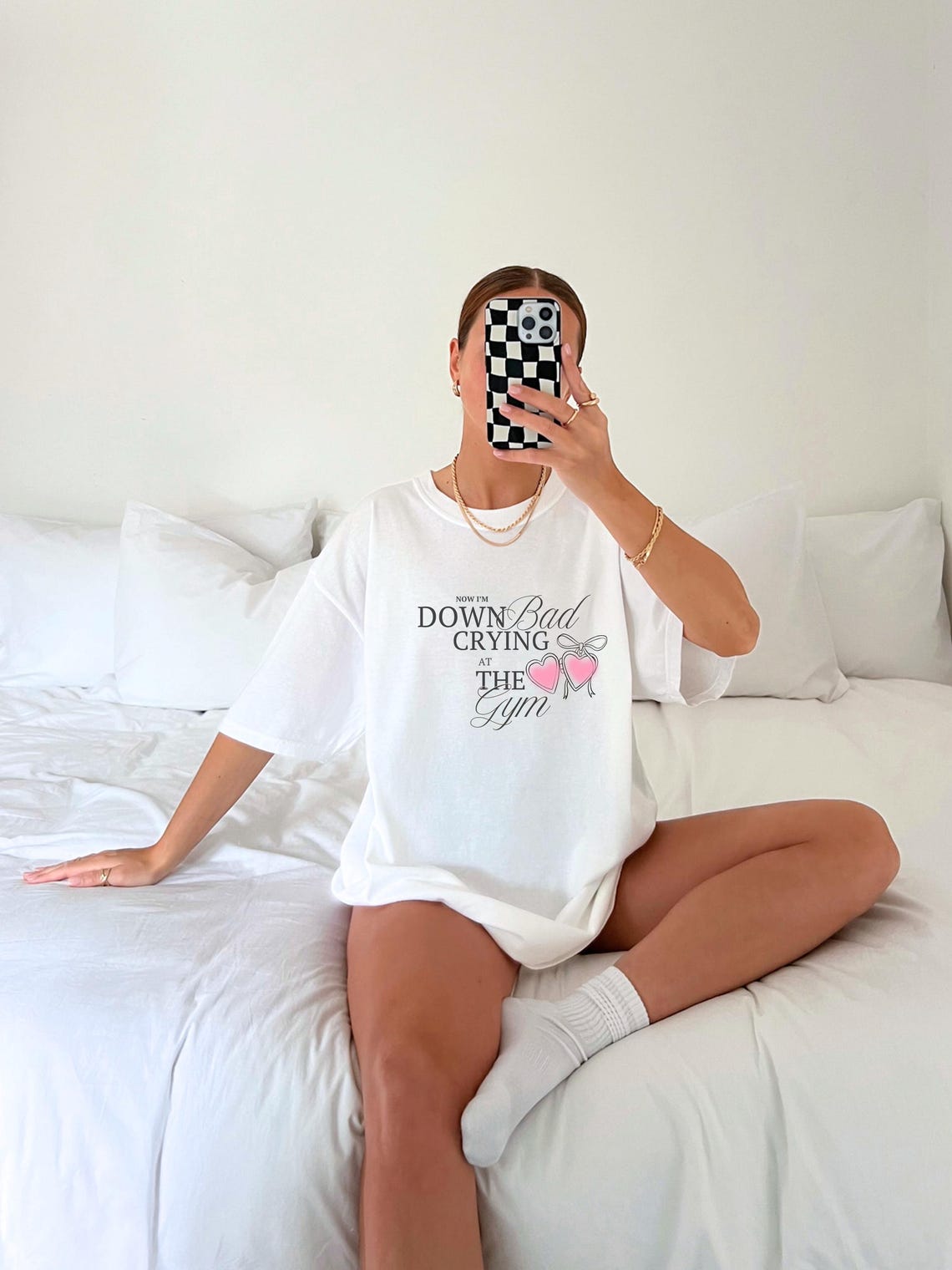 DOWN BAD Crying at the Gym Tshirt Y2k Coquette Aesthetic Vintage Band ...