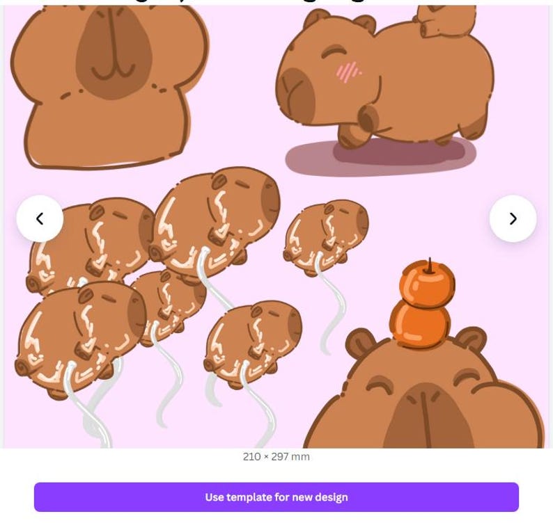 Cute Capybara Digital Stickers - Etsy