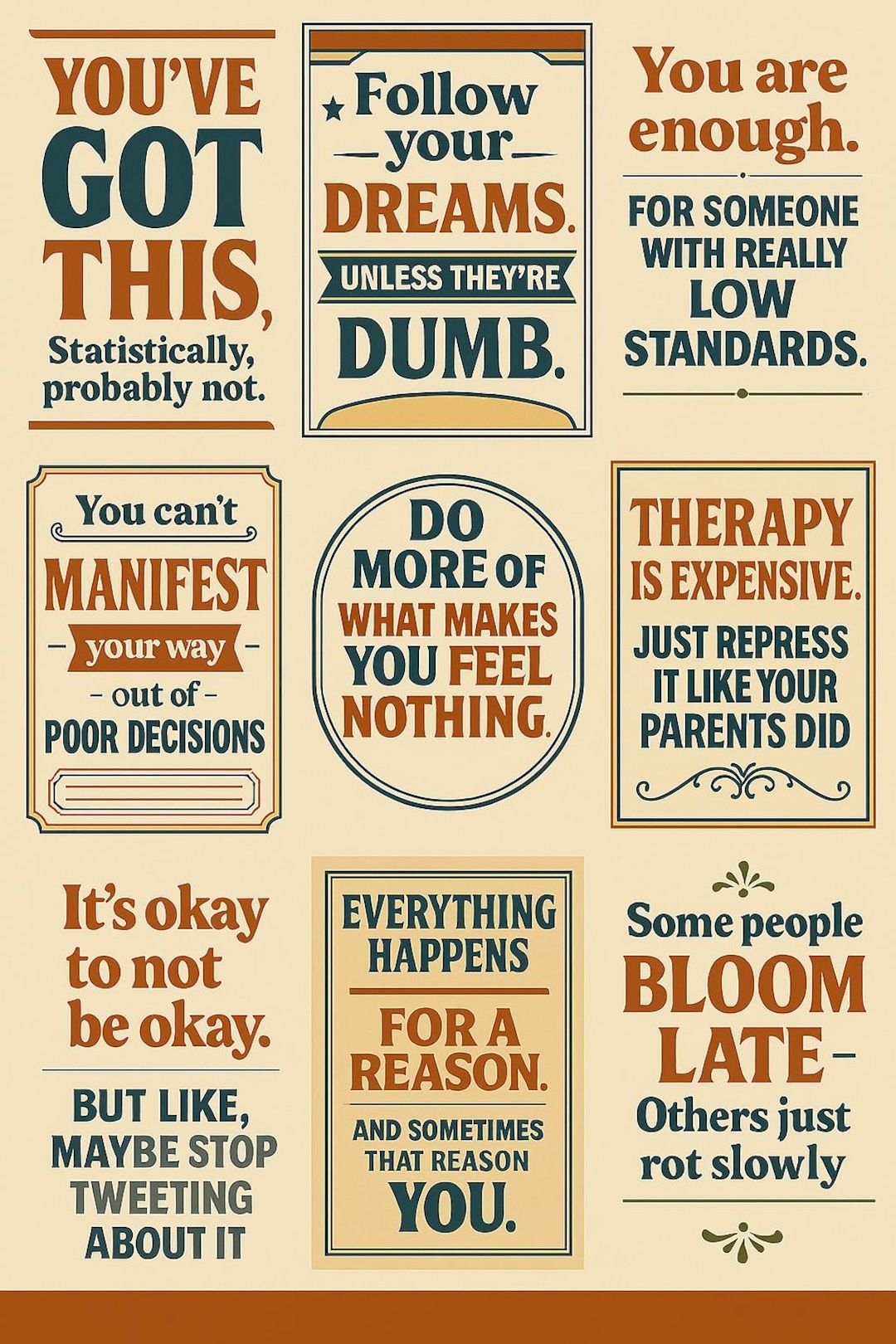 Funny Printable Wall Art Bundle – 10 Sarcastic Posters for Office ...
