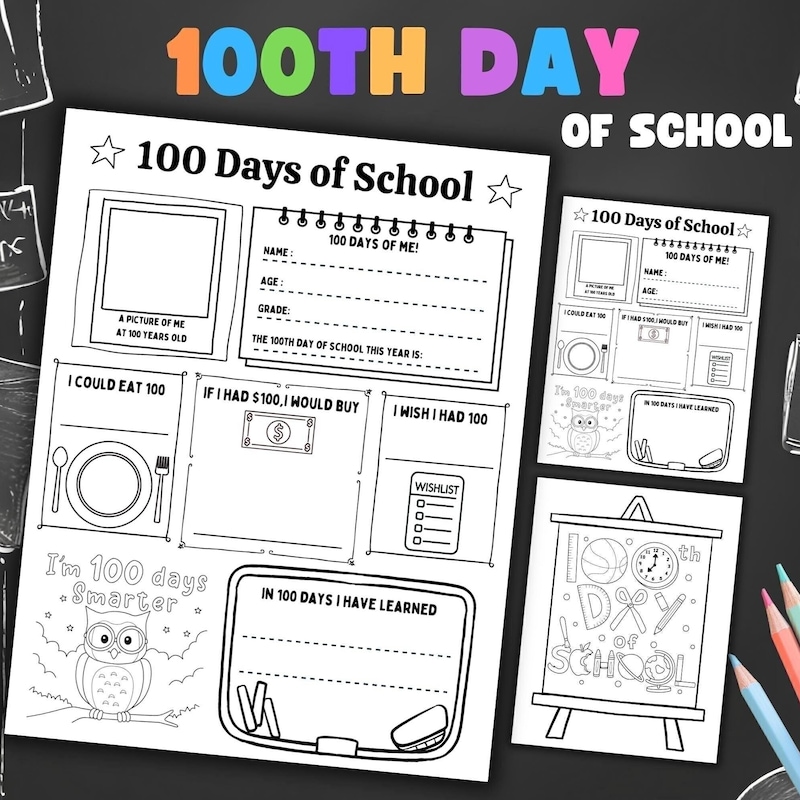 100th Day of School Poster - Etsy