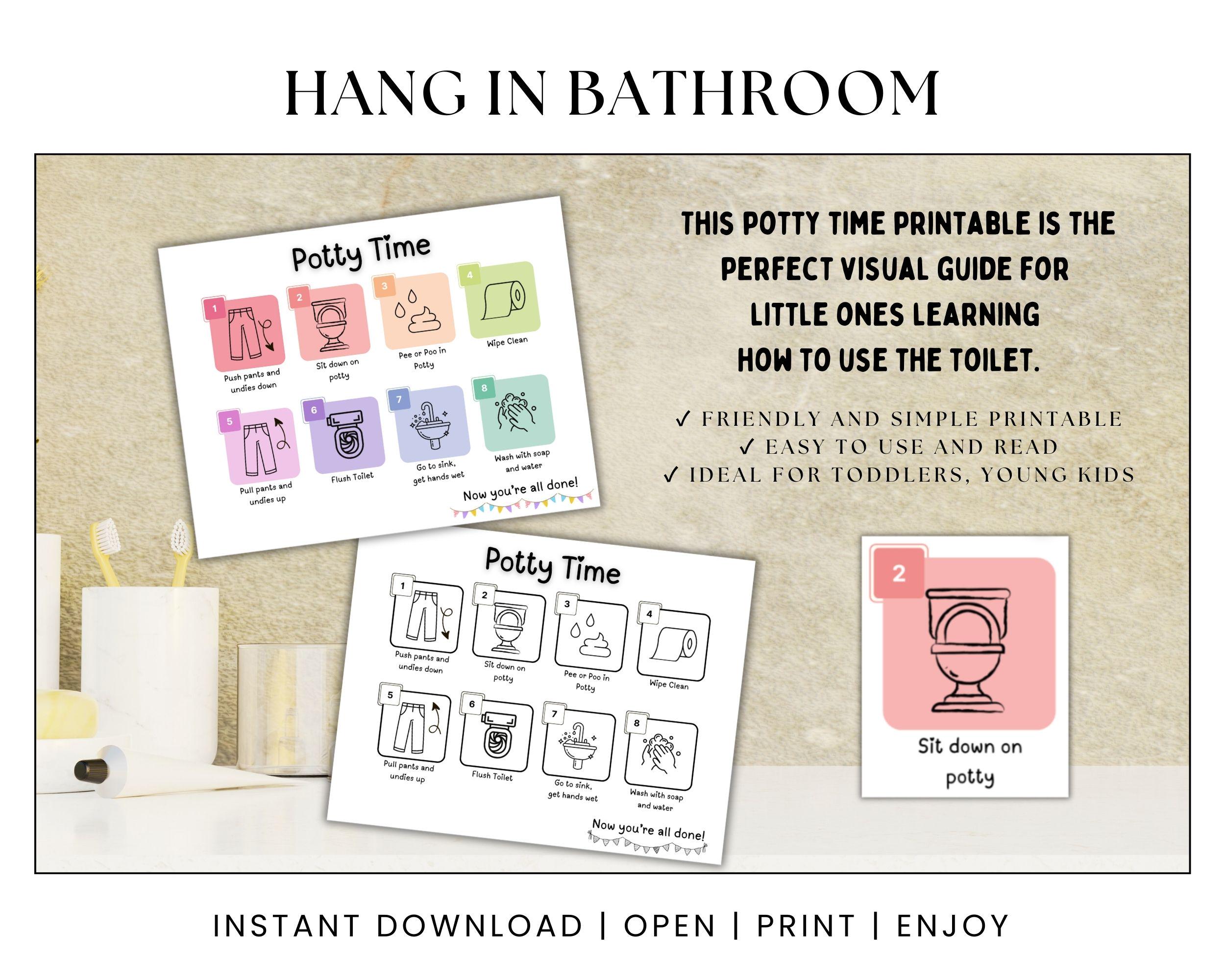 Printable Potty Time Sequence | Toilet Training Checklist Printable ...