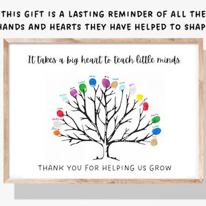 Teacher Appreciation Fingerprint Tree | Thumbprint Art Printable ...