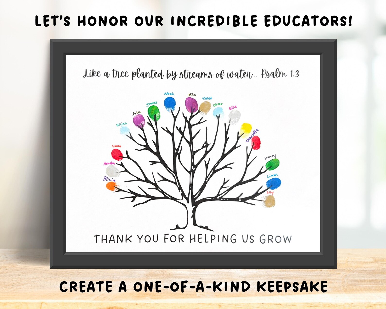 Teacher Appreciation Gift | Thumbprint Art Fingerprint Tree | Printable ...