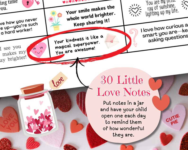 Valentine's Day Love Notes for Kids | Printable Lunchbox Cards Lunch ...