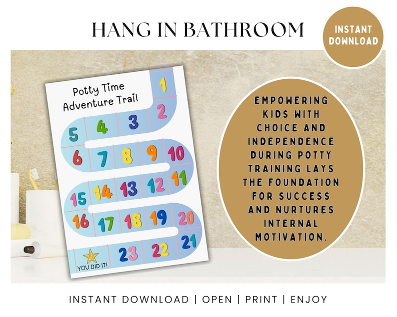 Potty Training Sticker Reward Chart | Printable Custom Kids Toilet ...