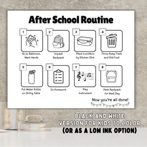 After School Chart Printable | After School Checklist Visual Guide ...