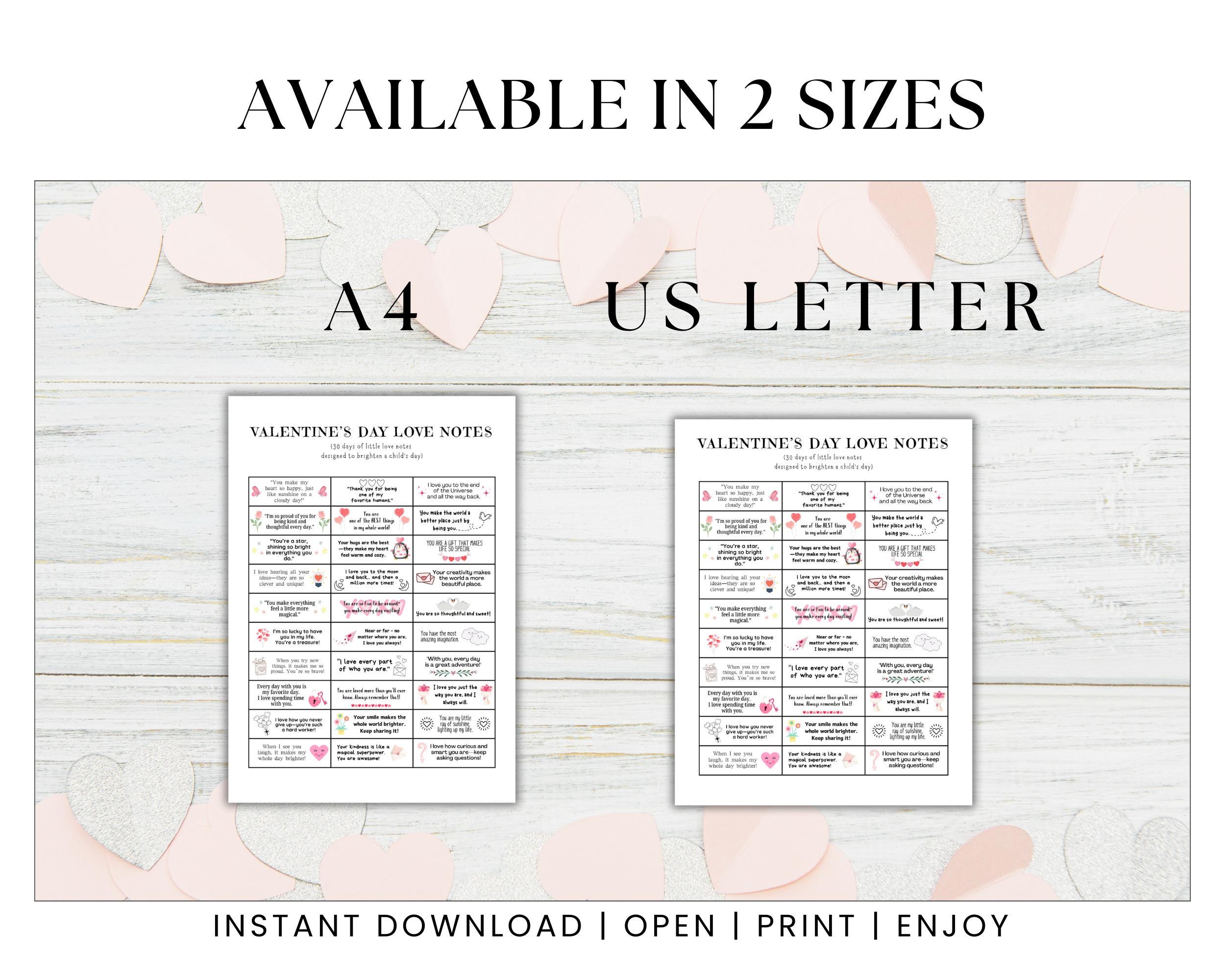 Valentine's Day Love Notes for Kids | Printable Lunchbox Cards Lunch ...