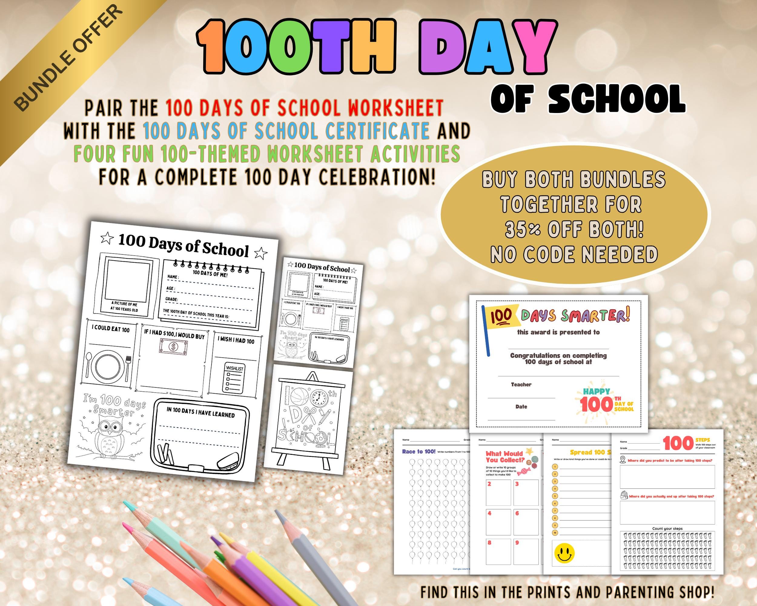 Printable All About Me on 100th Day of School | 100 Days of School ...
