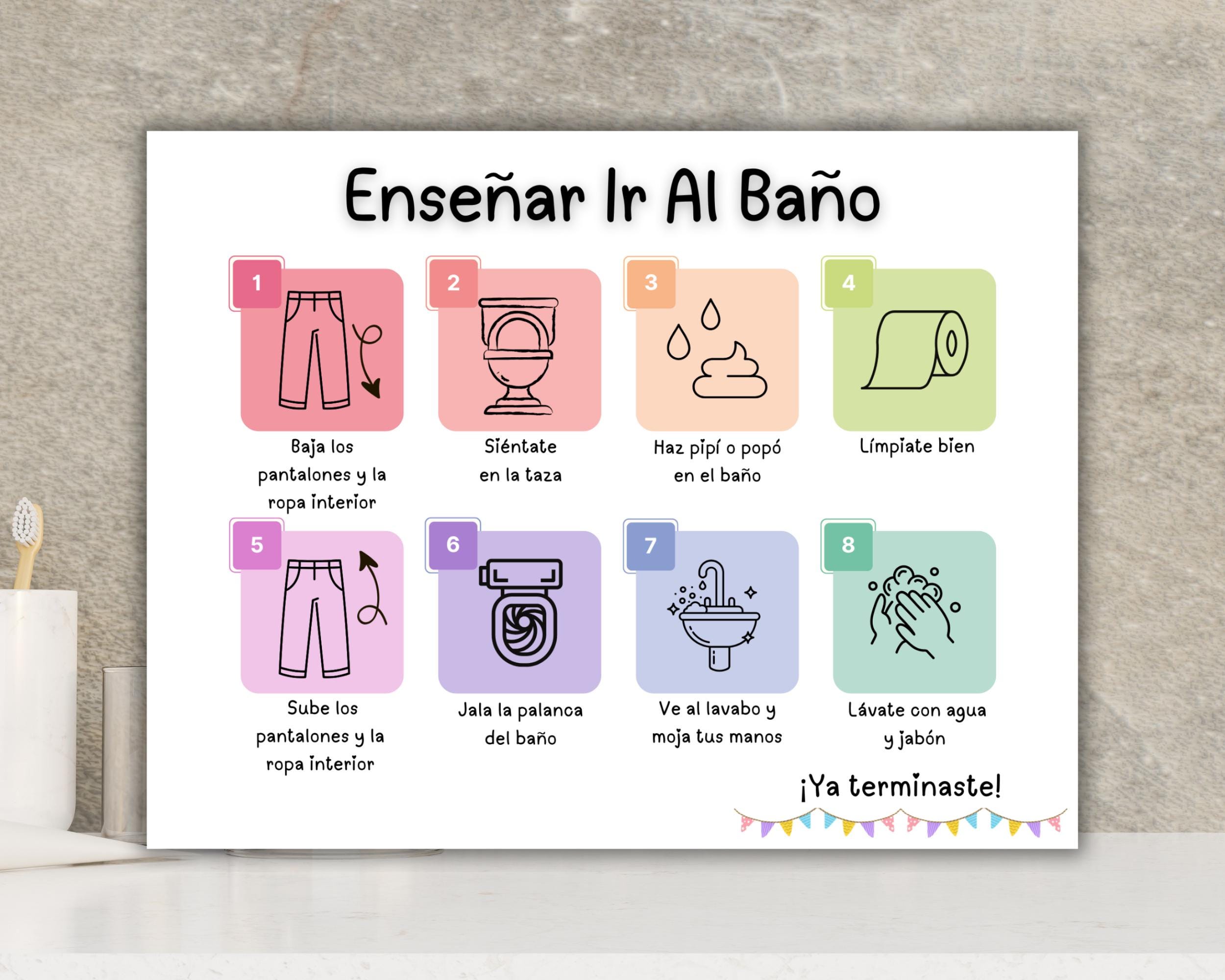 Spanish Potty Training Chart, Visual Routine, Enseñar Ir Al Baño ...
