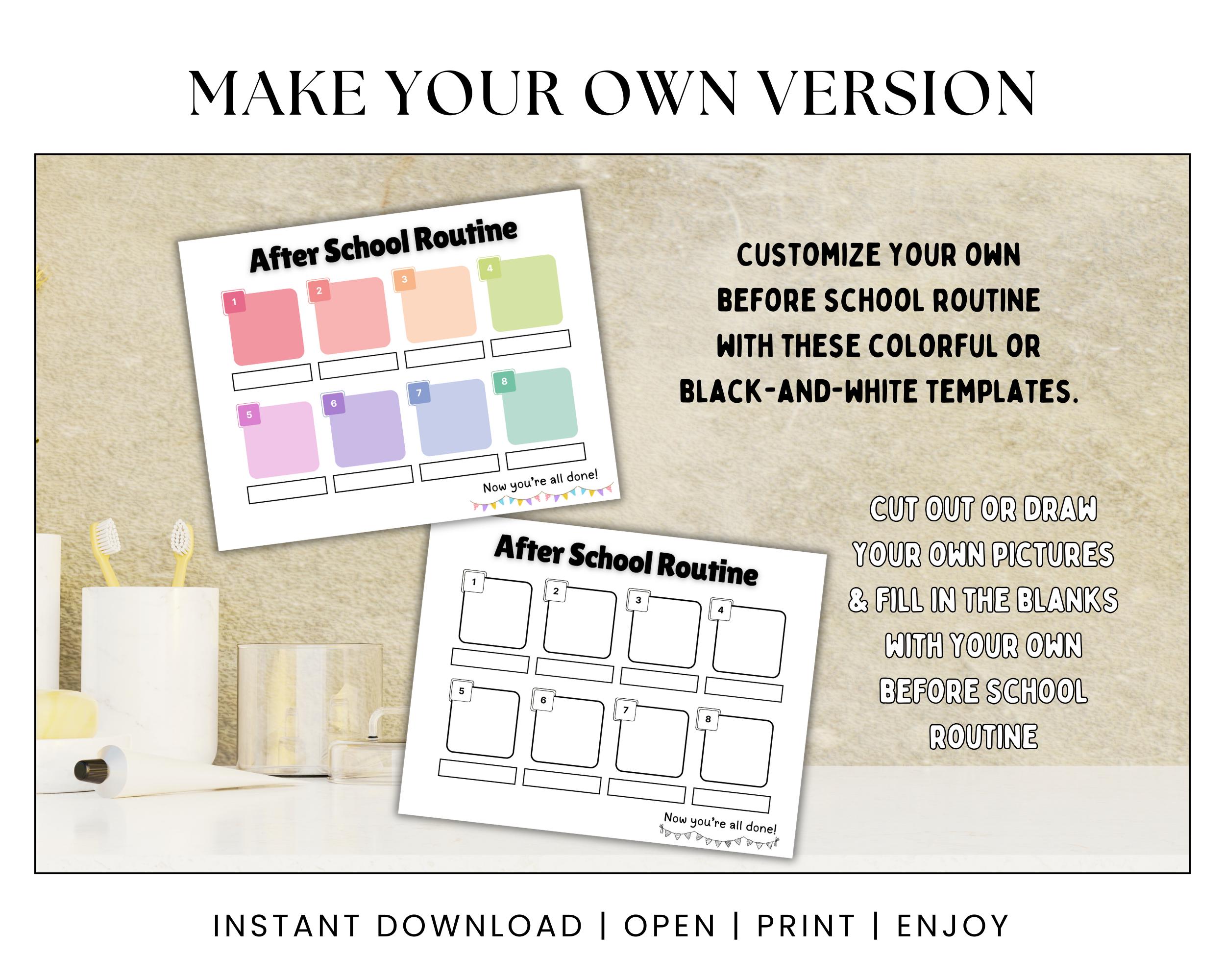 After School Chart Printable | After School Checklist Visual Guide ...