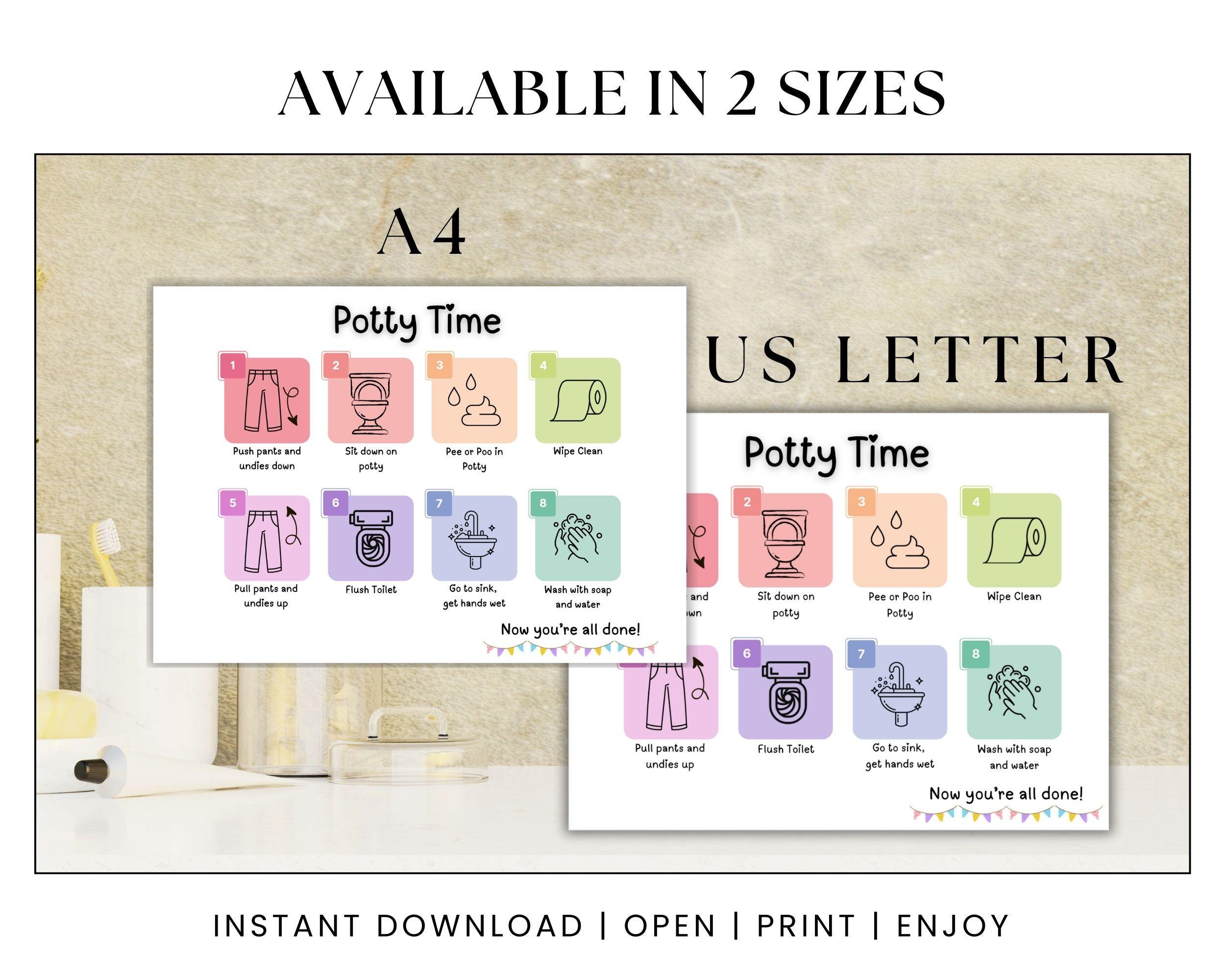 Printable Potty Time Sequence | Toilet Training Checklist Printable ...