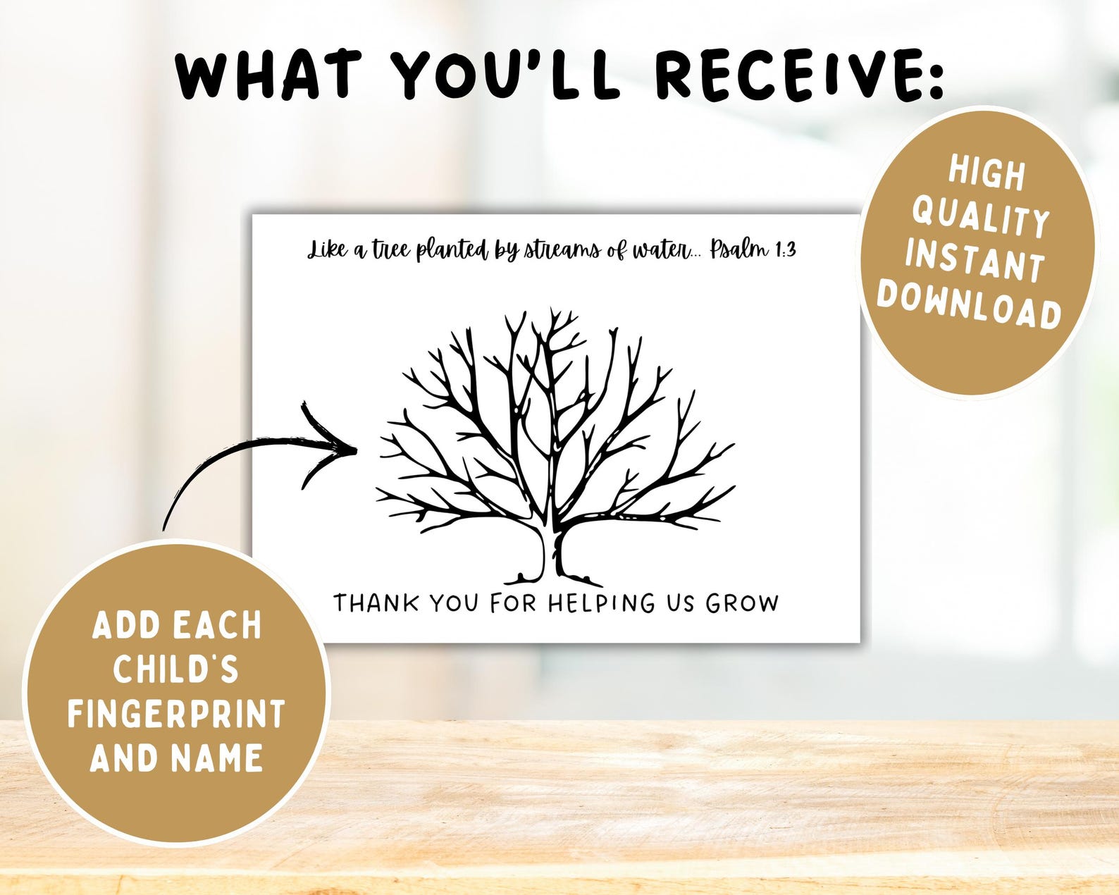 Teacher Appreciation Gift | Thumbprint Art Fingerprint Tree | Printable ...