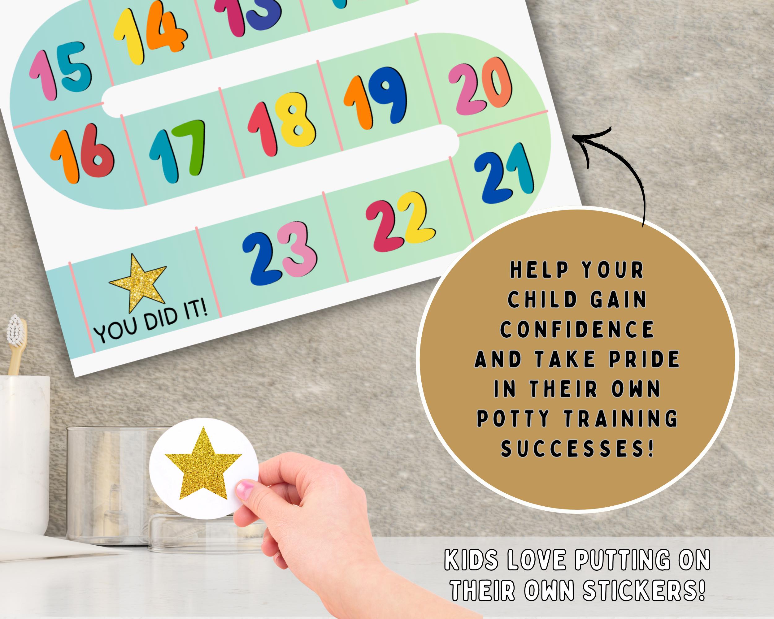 Potty Training Sticker Reward Chart | Printable Custom Kids Toilet ...