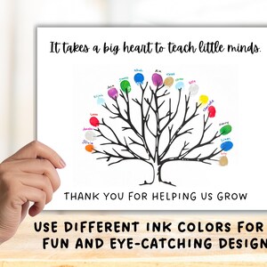 Teacher Appreciation Fingerprint Tree | Thumbprint Art Printable ...