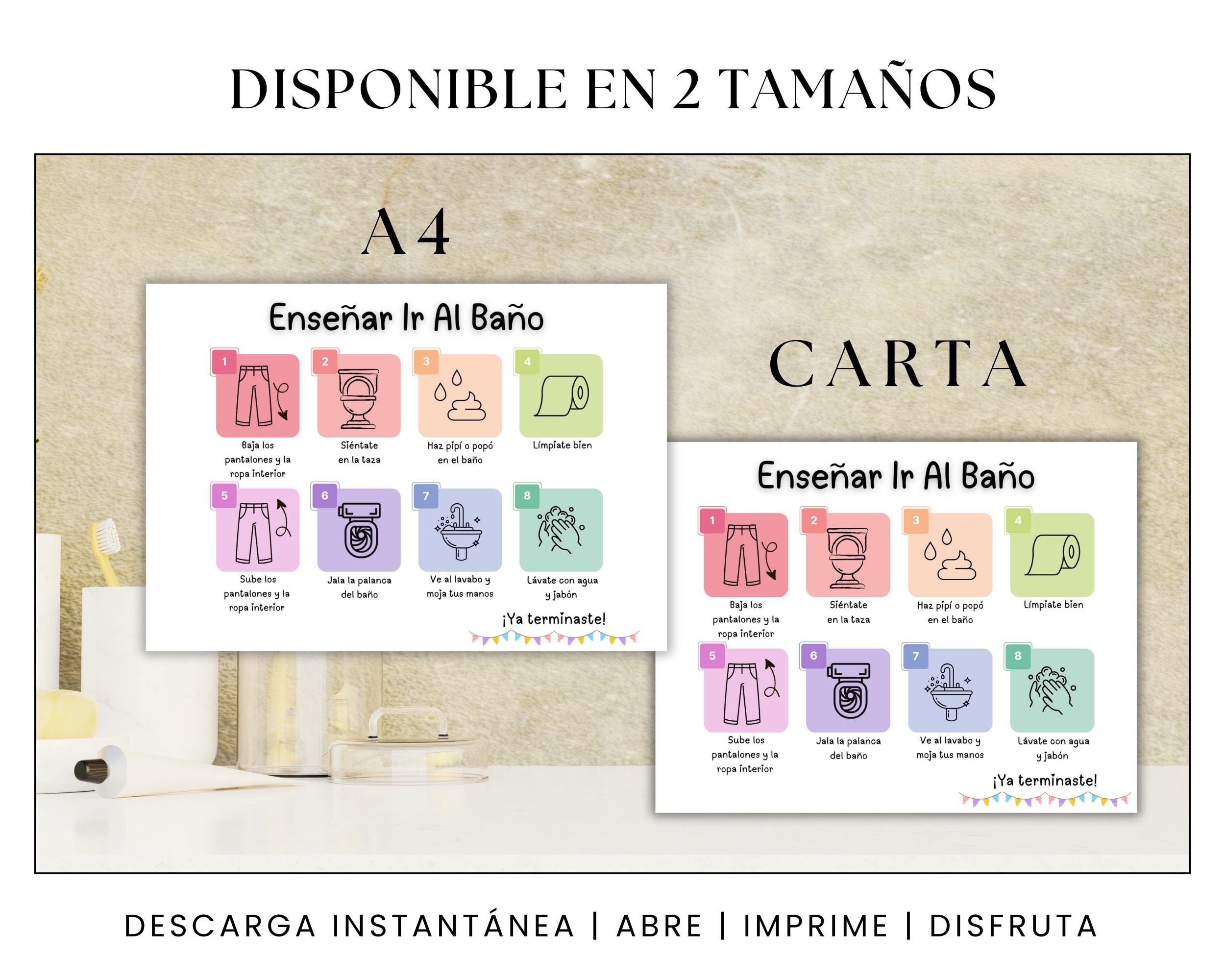 Spanish Potty Training Chart, Visual Routine, Enseñar Ir Al Baño ...