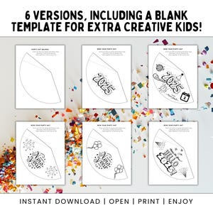 Printable Happy New Year Hat | 2025 Kids Activities | NYE Paper Party ...