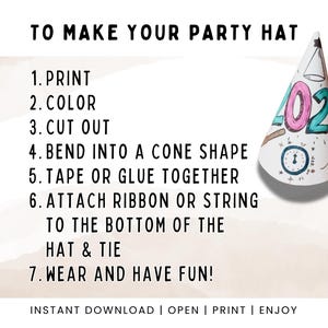 Printable Happy New Year Hat | 2025 Kids Activities | NYE Paper Party ...