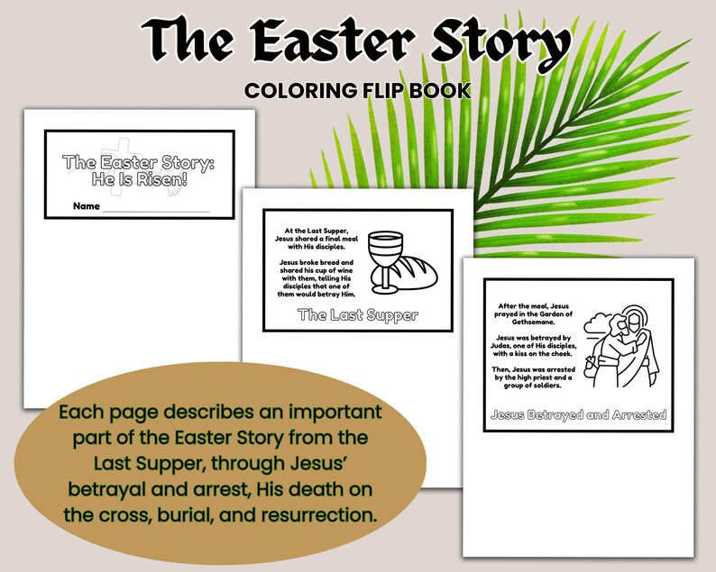 Easter Story Flip Book, Sunday School Craft, Holy Week Flip Book, the ...