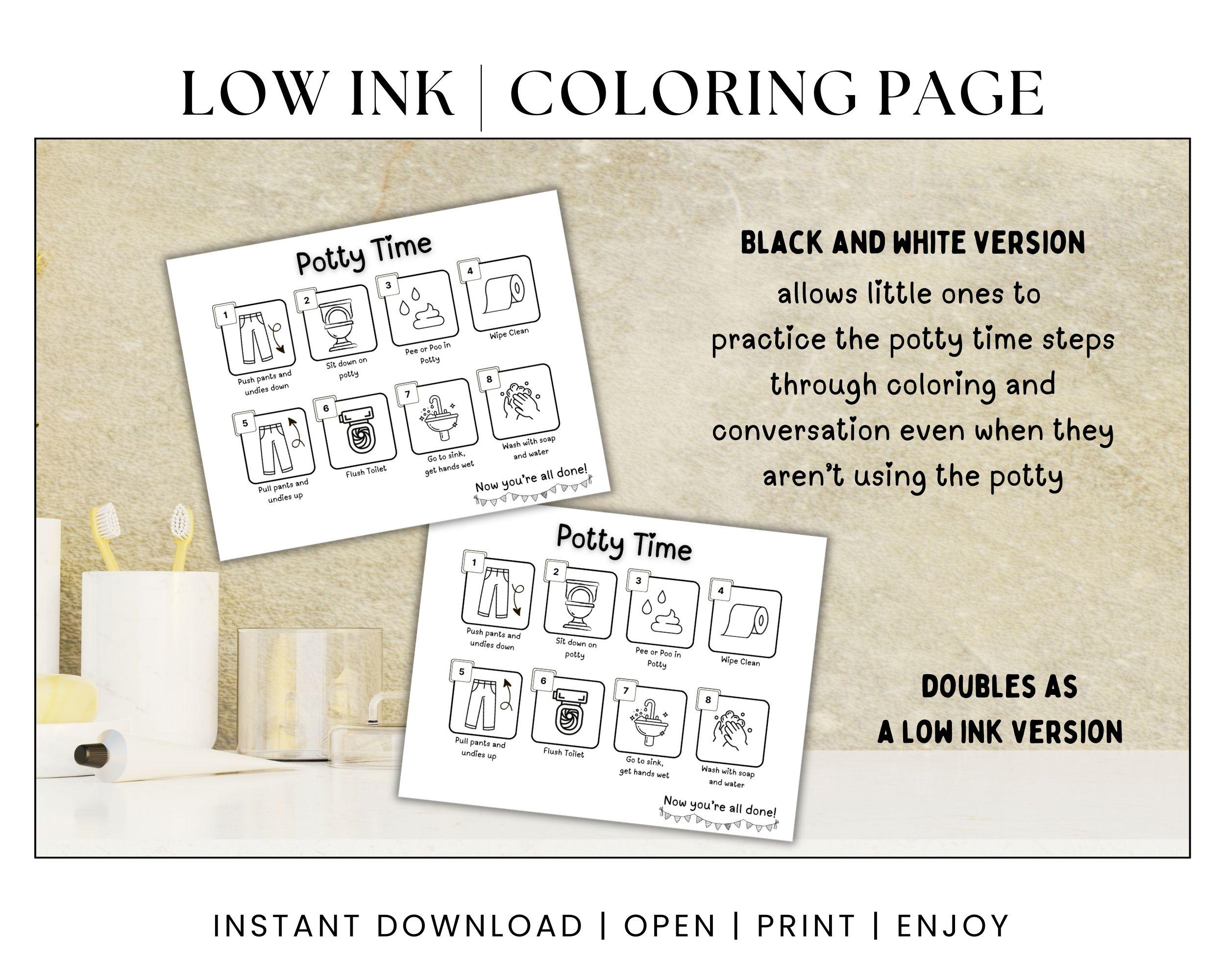 Printable Potty Time Sequence | Toilet Training Checklist Printable ...