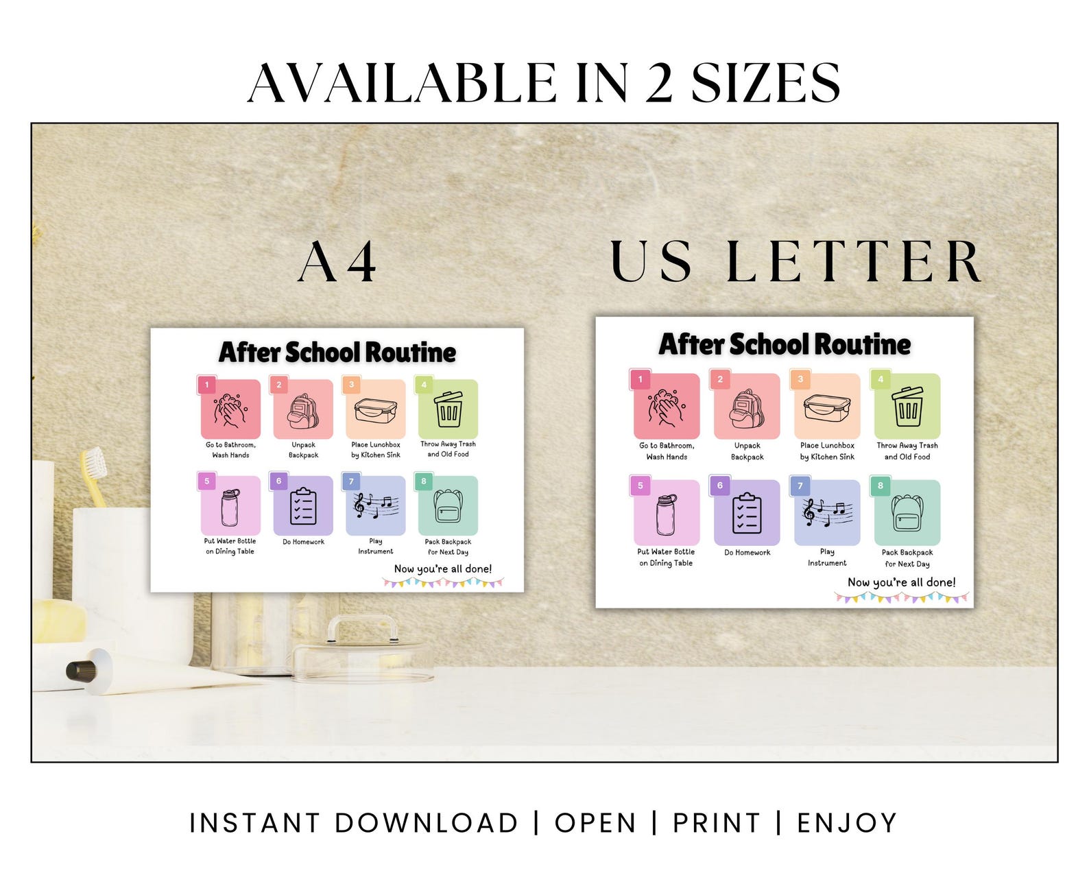 After School Chart Printable | After School Checklist Visual Guide ...