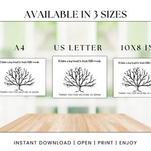 Teacher Appreciation Fingerprint Tree | Thumbprint Art Printable ...