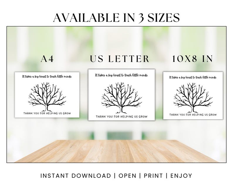 Teacher Appreciation Fingerprint Tree | Thumbprint Art Printable ...