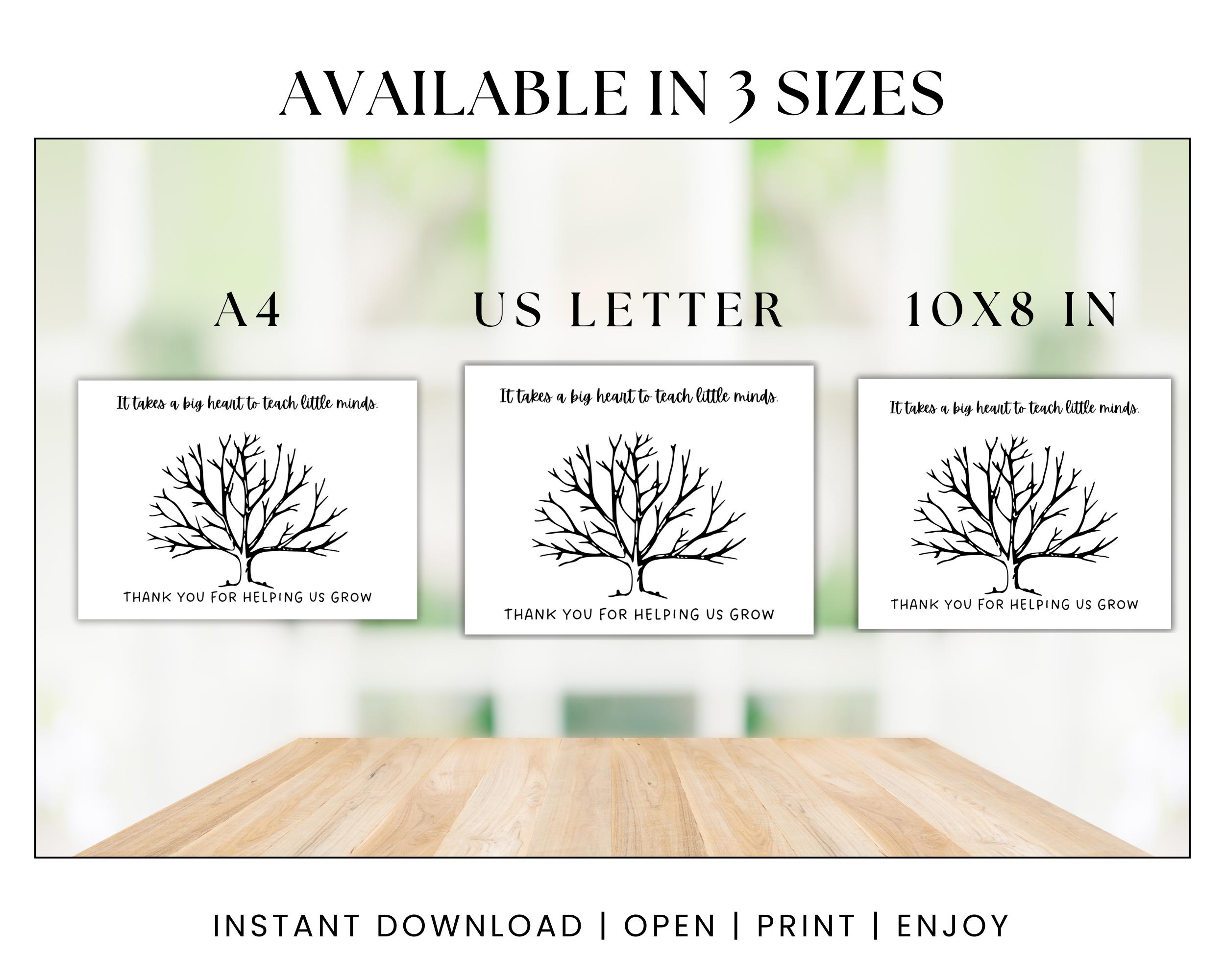 Teacher Appreciation Fingerprint Tree | Thumbprint Art Printable ...