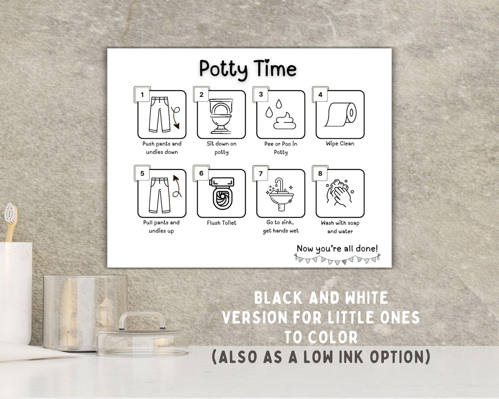 Printable Potty Time Sequence | Toilet Training Checklist Printable ...
