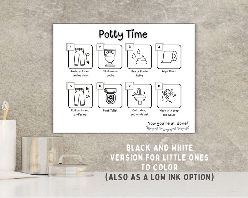 Printable Potty Time Sequence | Toilet Training Checklist Printable ...