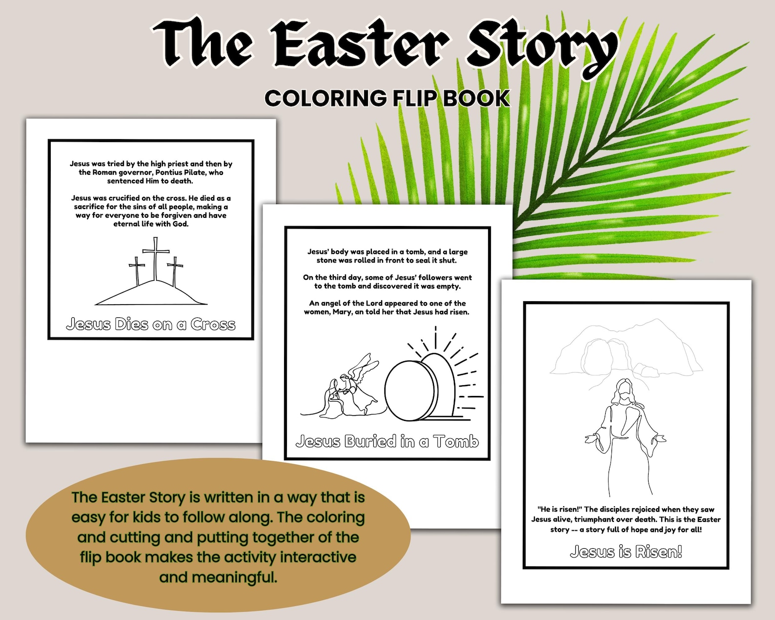 Easter Story Flip Book, Sunday School Craft, Holy Week Flip Book, the ...