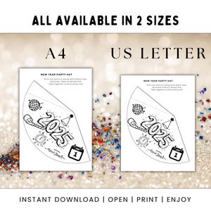 Printable Happy New Year Hat | 2025 Kids Activities | NYE Paper Party ...