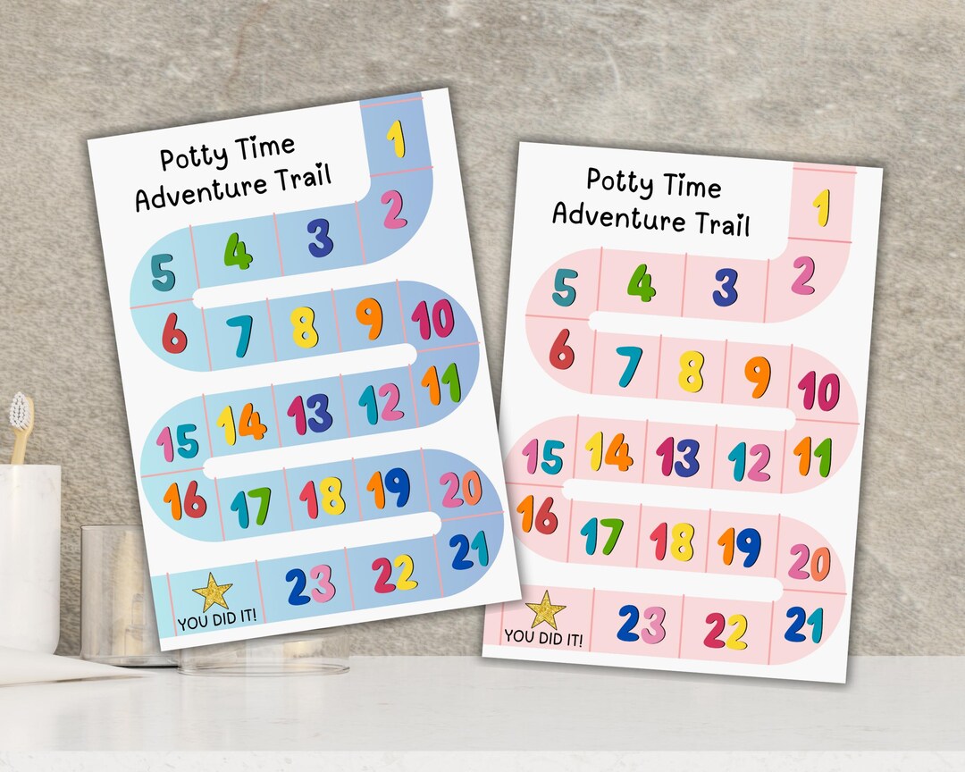 Potty Training Sticker Reward Chart Printable Track Bathroom Behavior ...