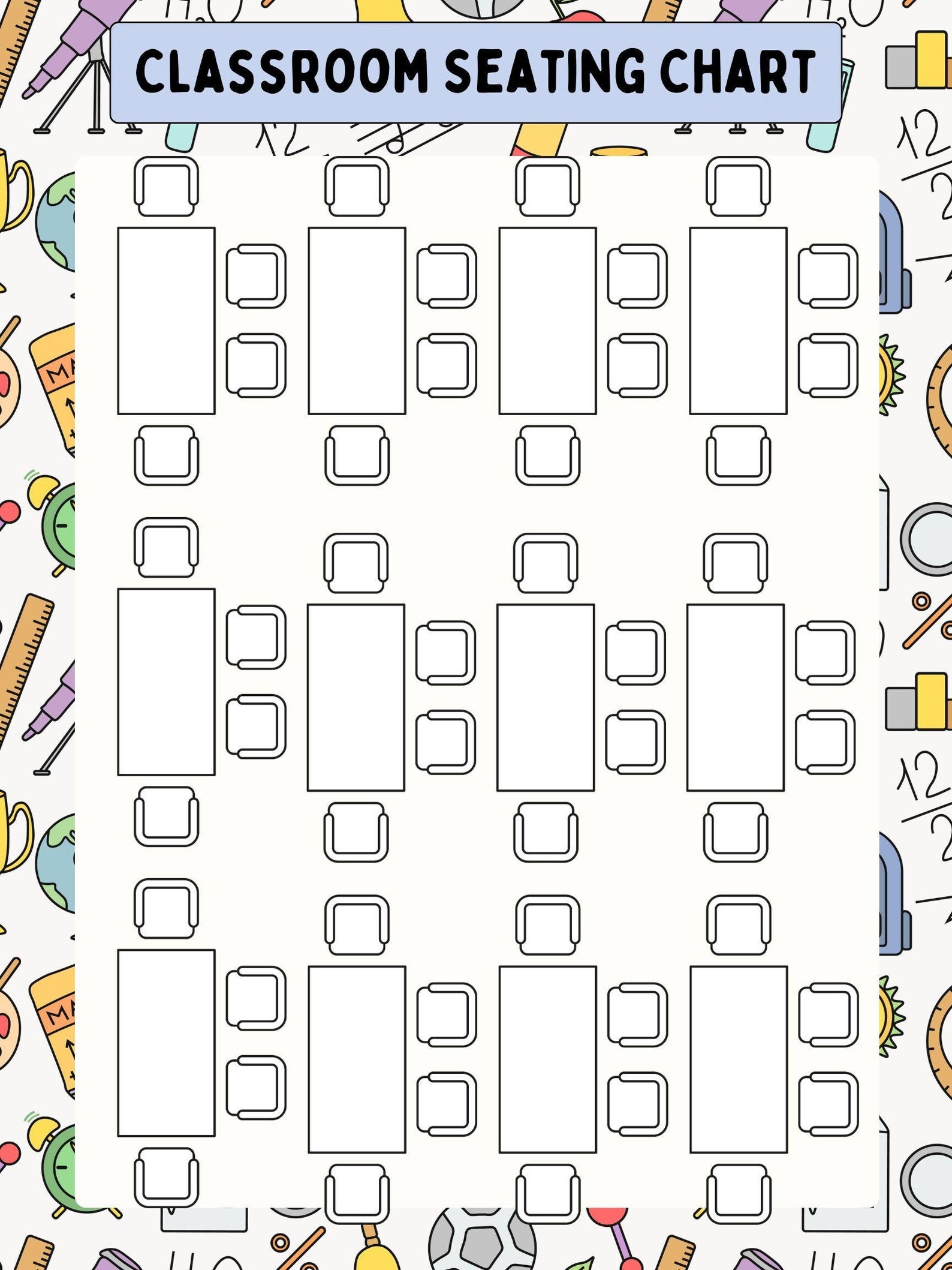 Seating Chart_tables of 4 - Etsy