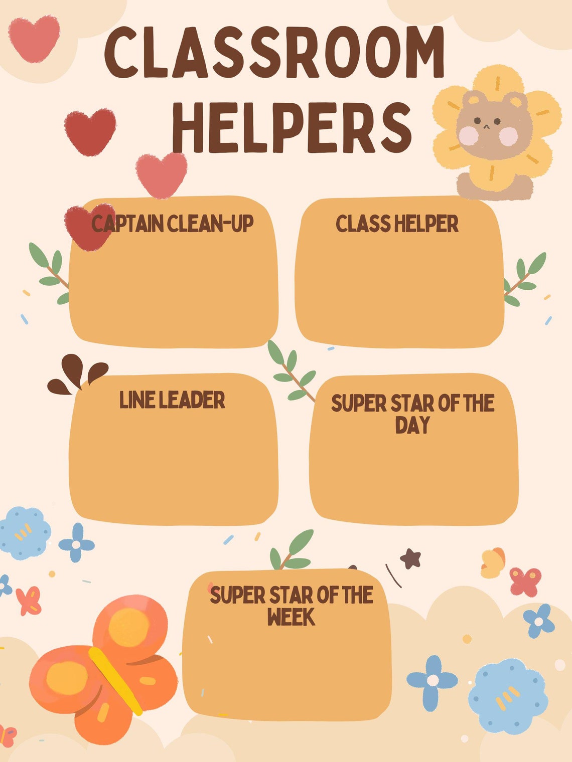Classroom Helpers Poster - Etsy