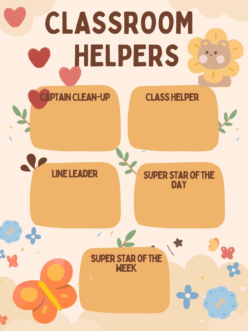 Classroom Helpers Poster - Etsy