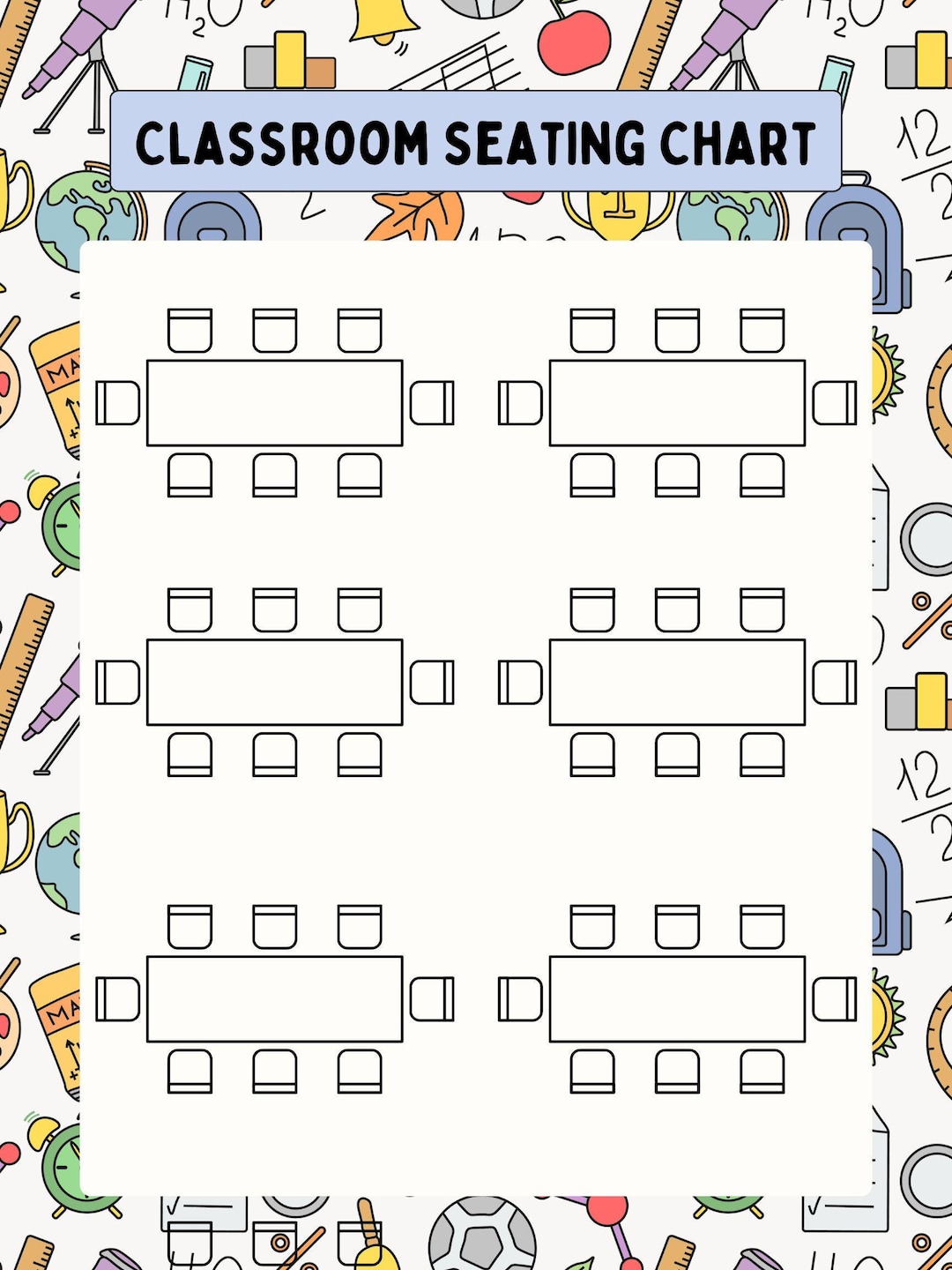 Seating Chart_rectangle Tables - Etsy