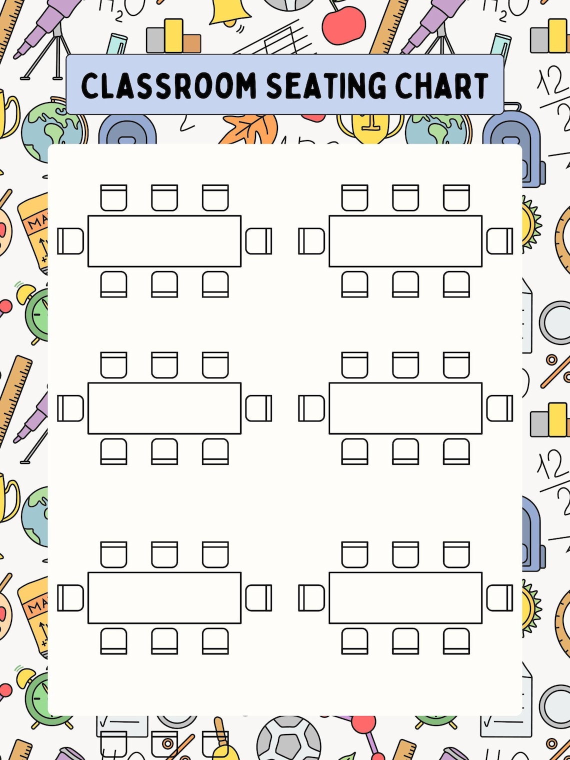 Seating Chart_rectangle Tables - Etsy