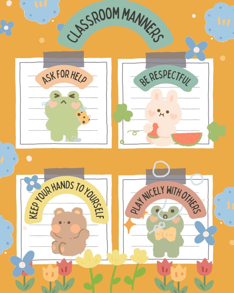 Classroom Manners Poster - Etsy