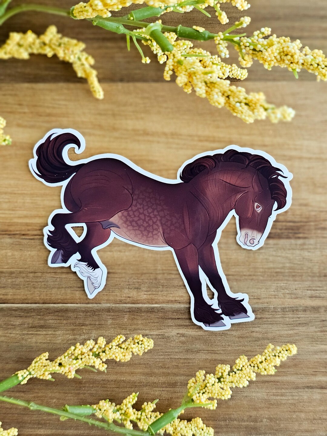 Draft Horse Waterproof Sticker - Etsy
