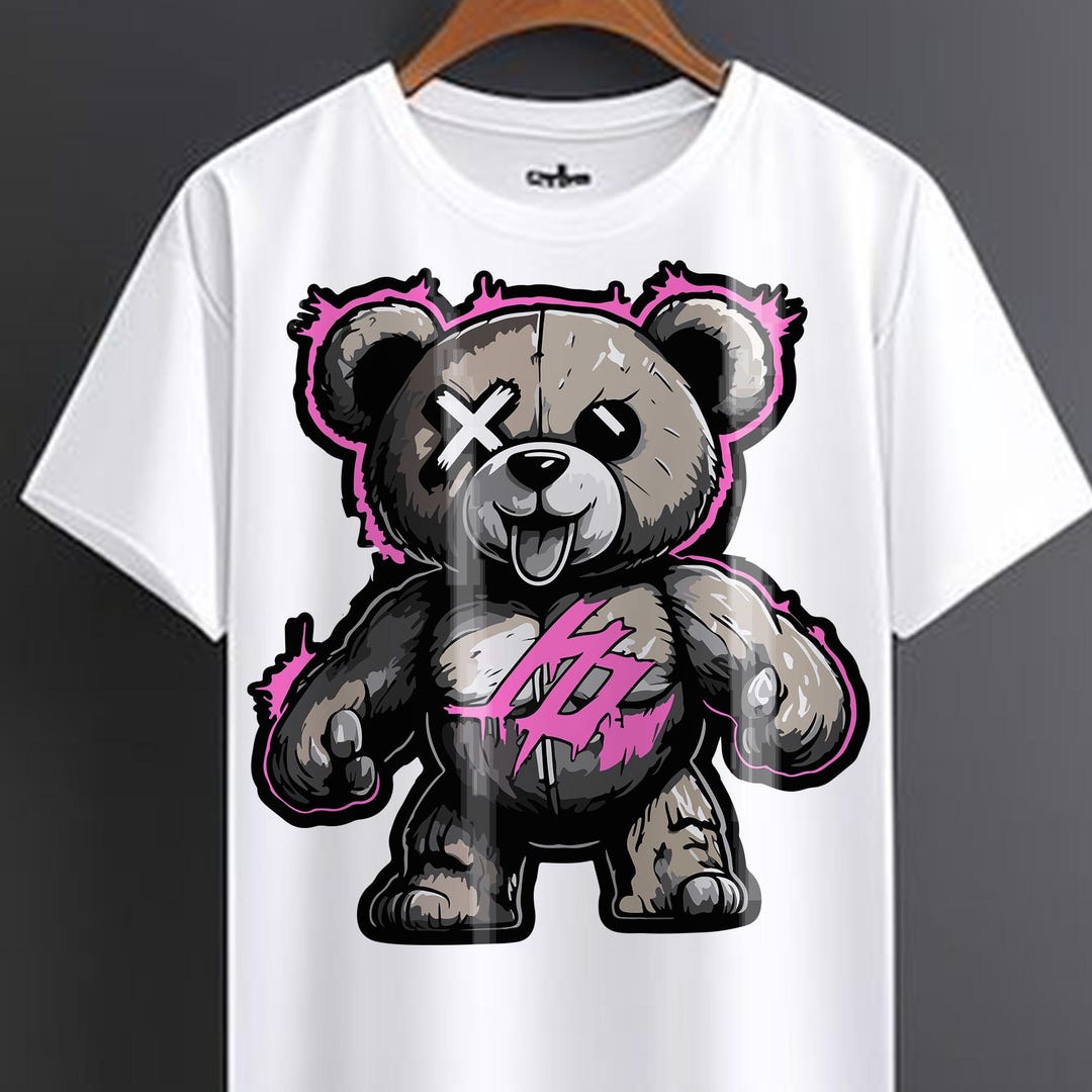 Muscular Teddy Bear Sticker, Buff Bear Decal, Cool Gym Bear Logo ...