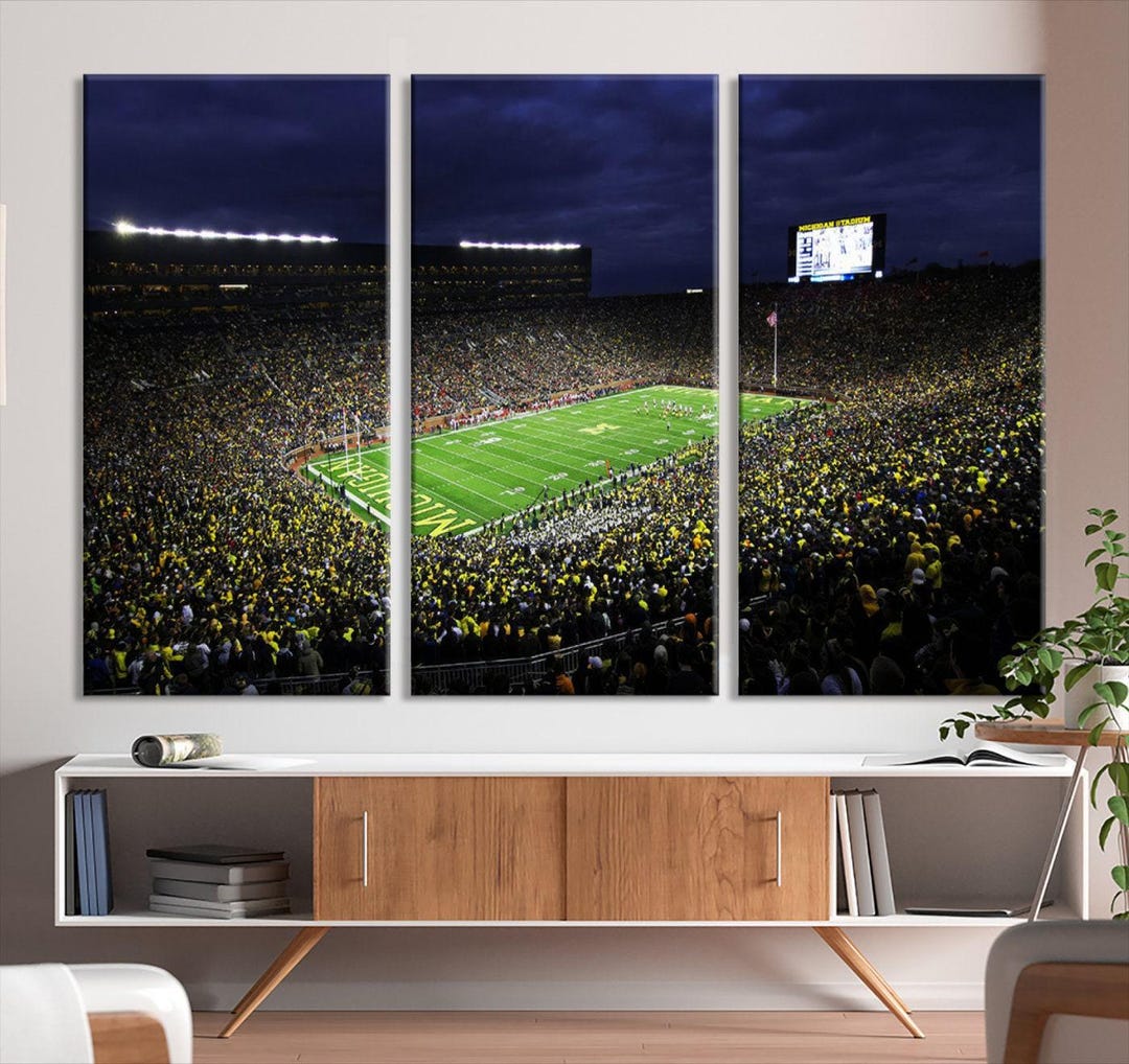Michigan Football Stadium Wall Art Canvas Print, NFL Wall Art, Sports ...