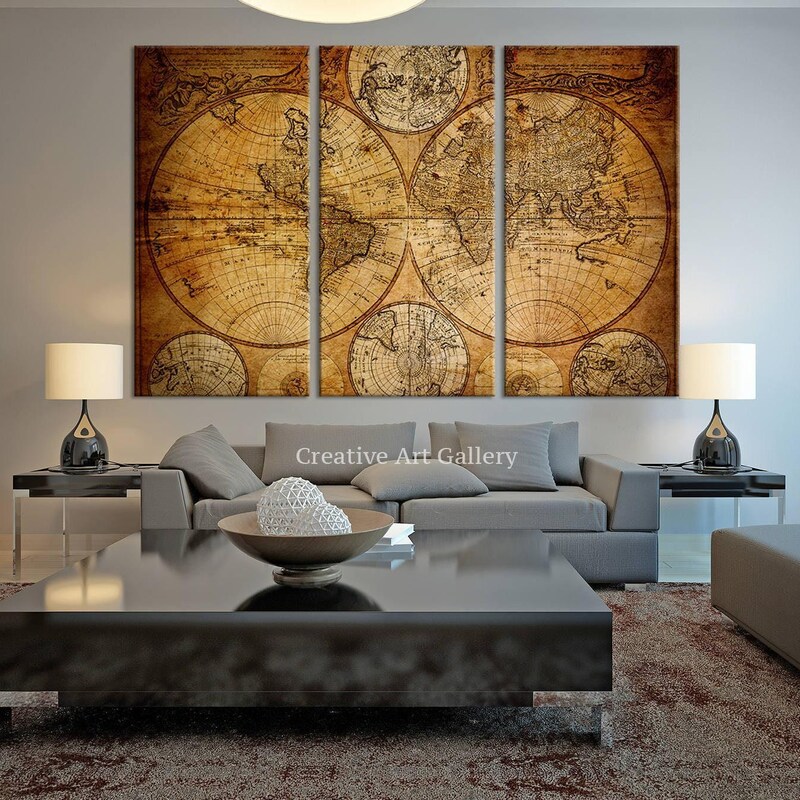 Antique Wall Map - Etsy