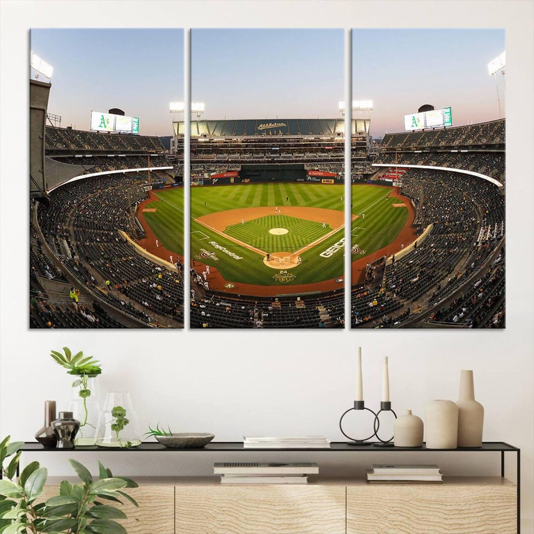 Ringcentral Coliseum Oakland A's Stadium Wall Art Canvas Print, Sports ...