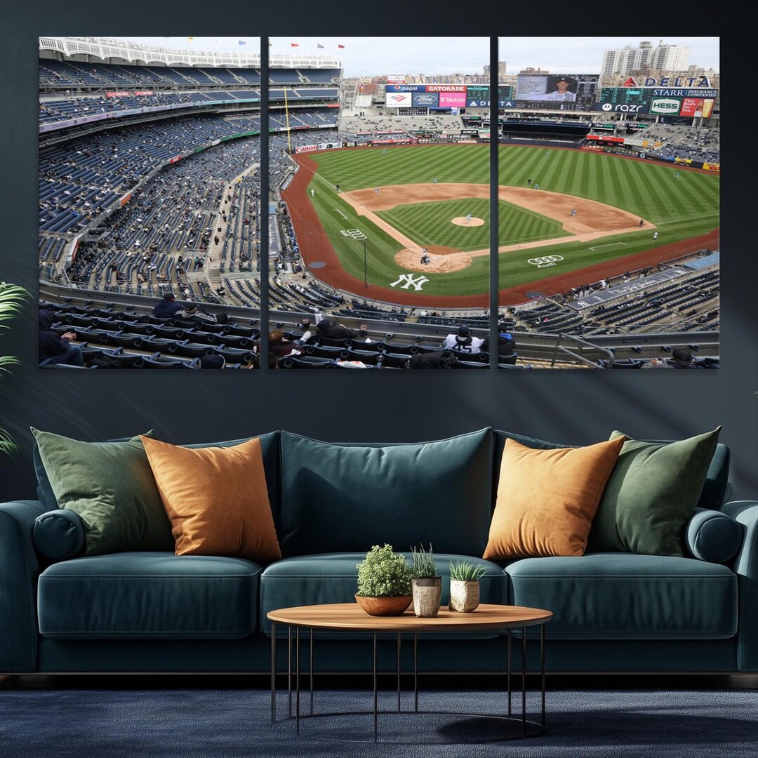 Yankee Wall Art Print, Yankee Stadium in New York Baseball Stadium Wall ...