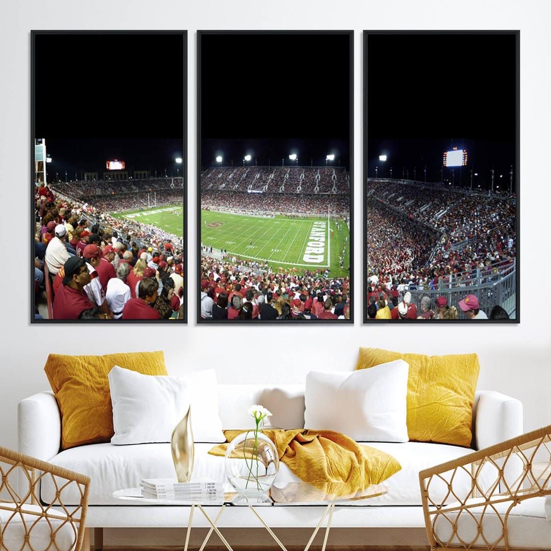 Stanford Stadium Night Football Canvas Art: California Sports Fan Decor ...