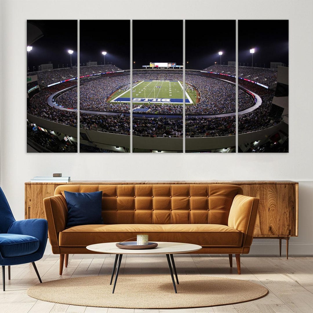 Buffalo Bills Stadium Wall Art Canvas Print, Game Night at Highmark ...